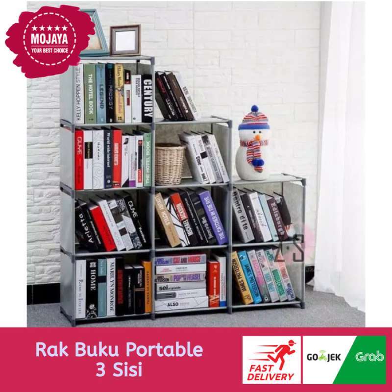 Promo Rak Buku 3 Sisi Rak Buku Serbaguna Rak Portable Lemari Buku ...