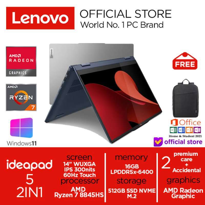 Promo Lenovo Ideapad 5 2in1 Ryzen 7 8845hs 512gb Ssd 16gb Ips Touch Win11 - Cosmic Blue Diskon 6 ...