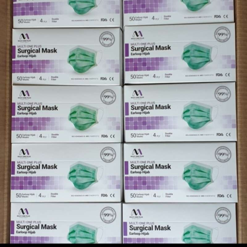 Promo Surgical Mask 4 Ply Masker Bedah Premium Multi One Plus Earloop ...