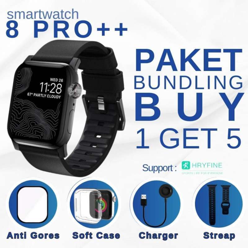 Promo Evercoin 8 Pro++ Bundling Jam Tangan Pintar Watch 8 Pro++ Plating ...