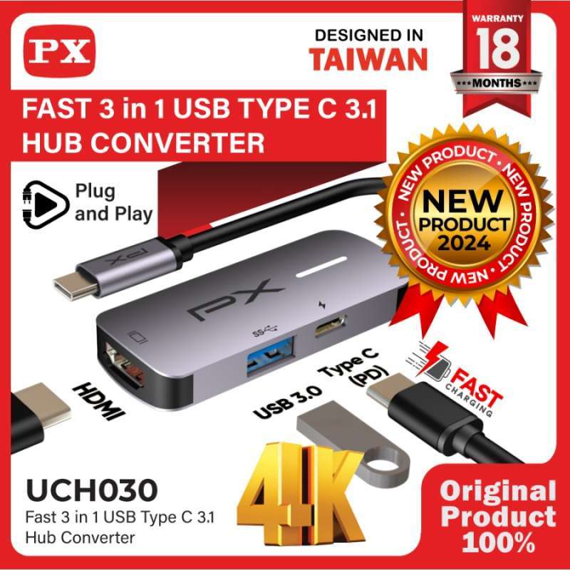 Promo Px Uch030 Usb Hub Type C 3.1 To Usb Converter MacBook Laptop 3 In ...