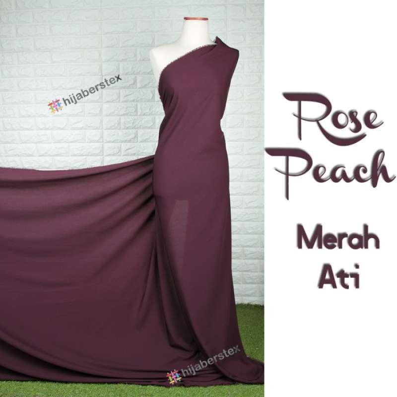 Promo Hijaberstex 1/2 Meter Kain Rose Peach Merah Ati Diskon 23% Di ...