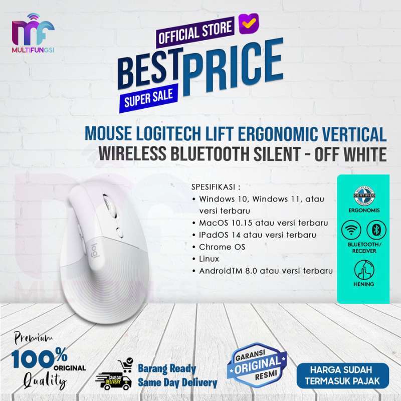 Jual Mouse Logitech Lift Ergonomic Vertical Wireless Bluetooth Silent ...