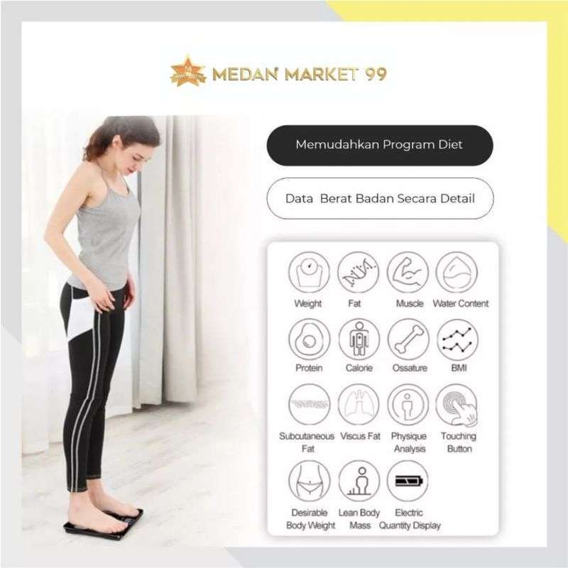 Jual Timbangan Badan Digital Body Fat Monitor With Bluetooth App Smart ...