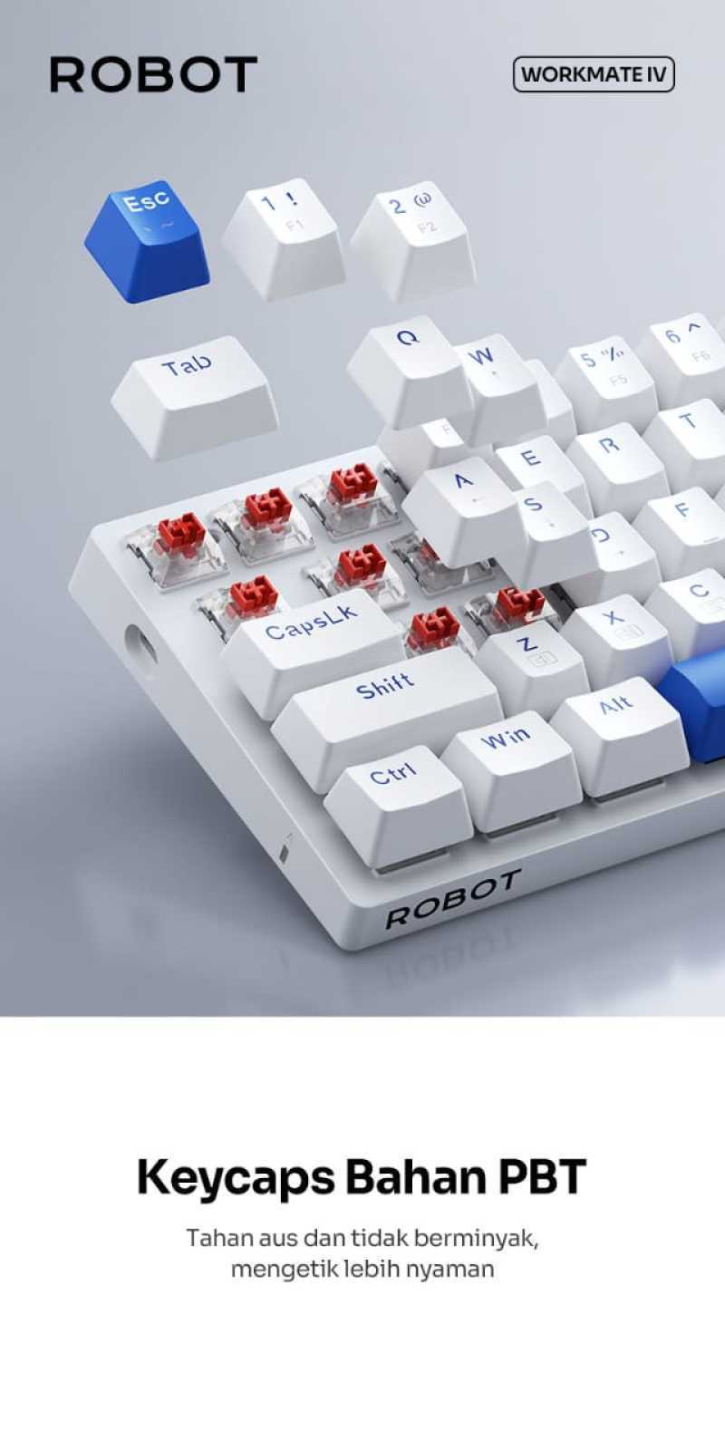 Jual Robot Workmate Iv Mechanical Wired Keyboard Gaming 94 Keys Pbt ...