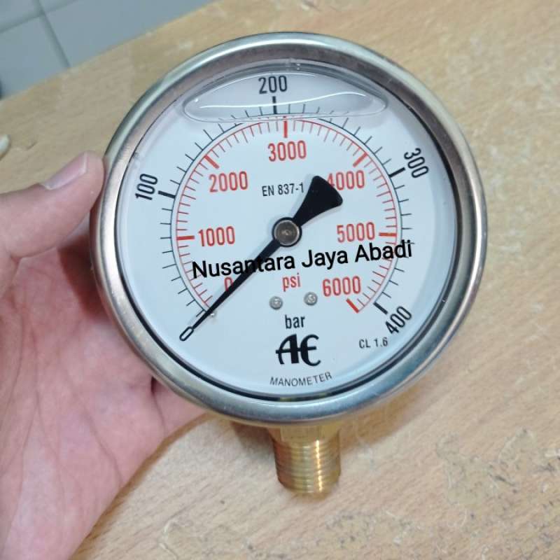 Promo Pressure Gauge Manometer Stainless 4 Inchi 400 Bar 6000 Psi Ae ...