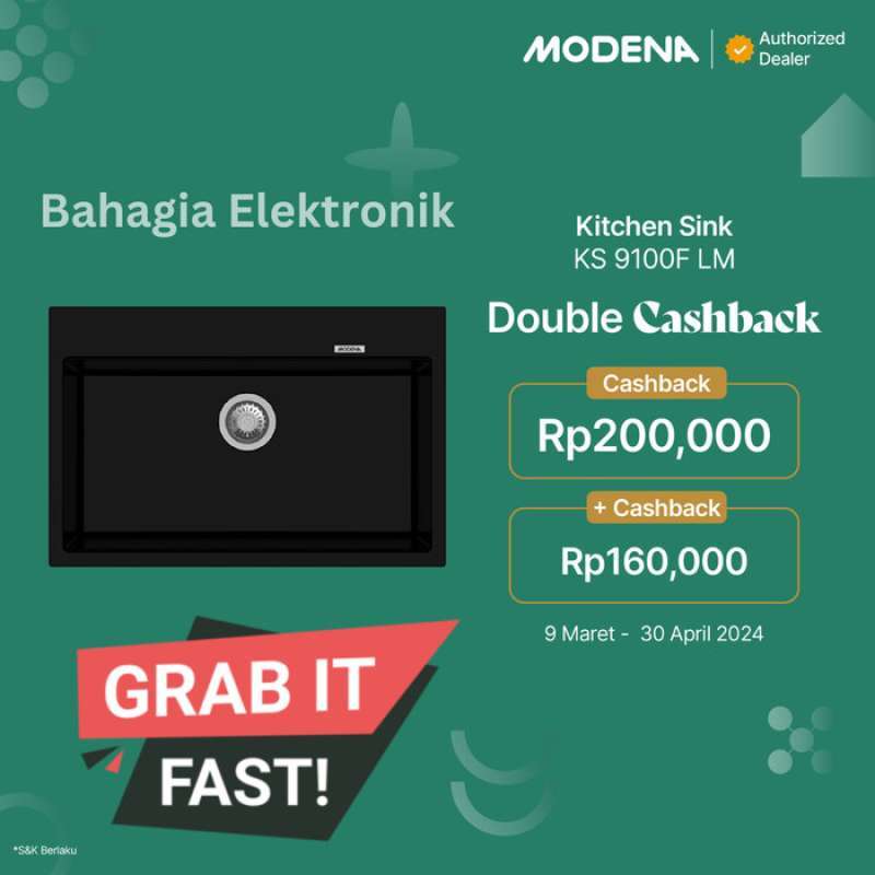Promo Modena Ks 9100f Lm - Sink Bak Cuci Piring Bahan Granite Diskon 2% ...