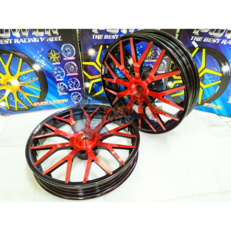 Promo Velg Racing Tapak Lebar Power 125 M3 Evolution Black/red Diskon ...