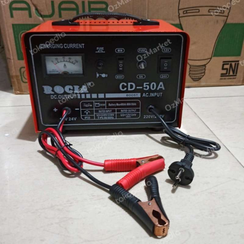 Jual Charger Aki Cas Aki Rocia Accu 12v 24v 50a Motor Mobil Accu Di ...