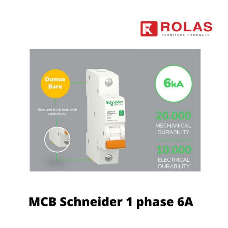 Promo Mcb Schneider 1 Phase 6a Type Domae 6000ka Diskon 50% Di Seller ...
