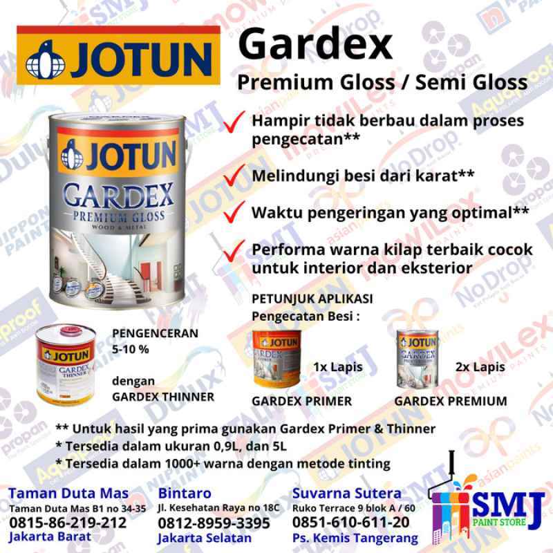 Promo Cat Kayu & Besi Jotun Gardex Premium Gloss & Semi Gl Warna Tinting 1l - Gloss Custom B ...