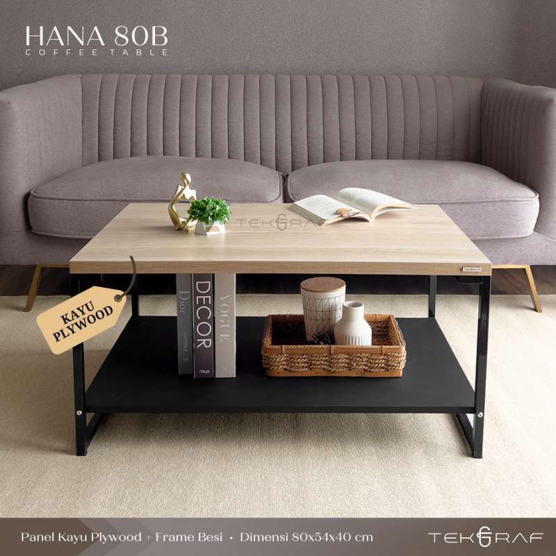 Promo Tekgraf Hana 80 B Meja Tamu Marble Coffee Table Kayu Kaki Besi ...