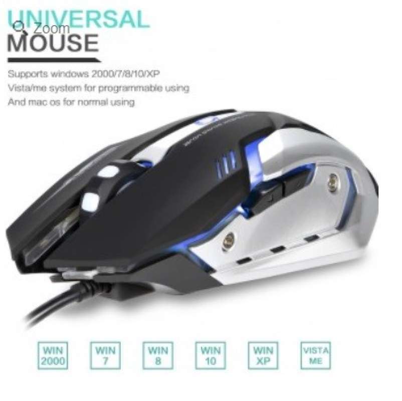 Jual Mouse Gaming Robot Usb With Light Silent Click Elegant Design Di ...