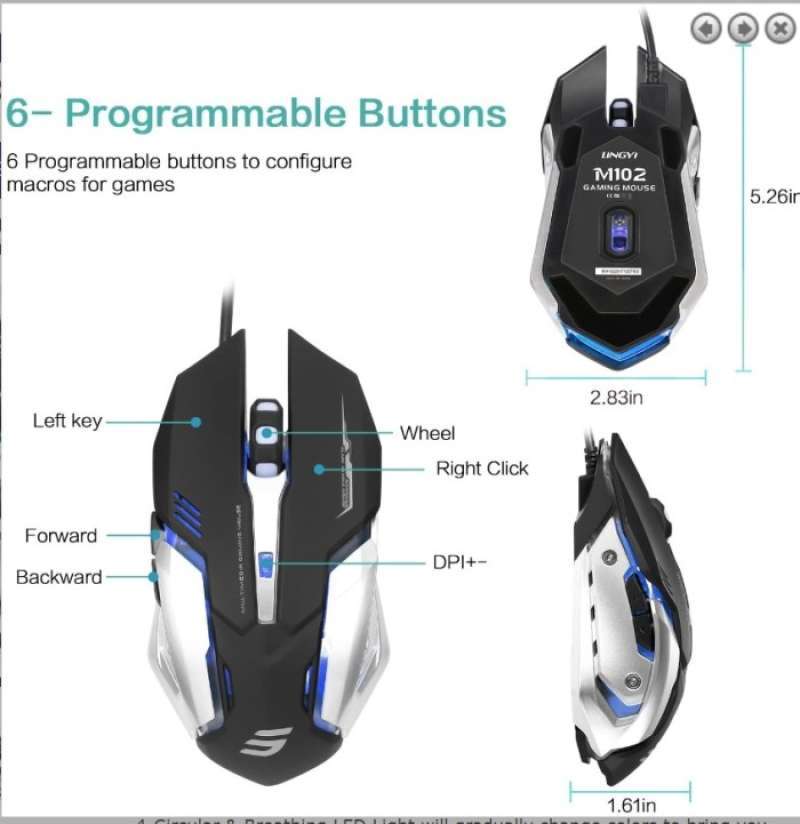 Jual Mouse Gaming Robot Usb With Light Silent Click Elegant Design Di ...