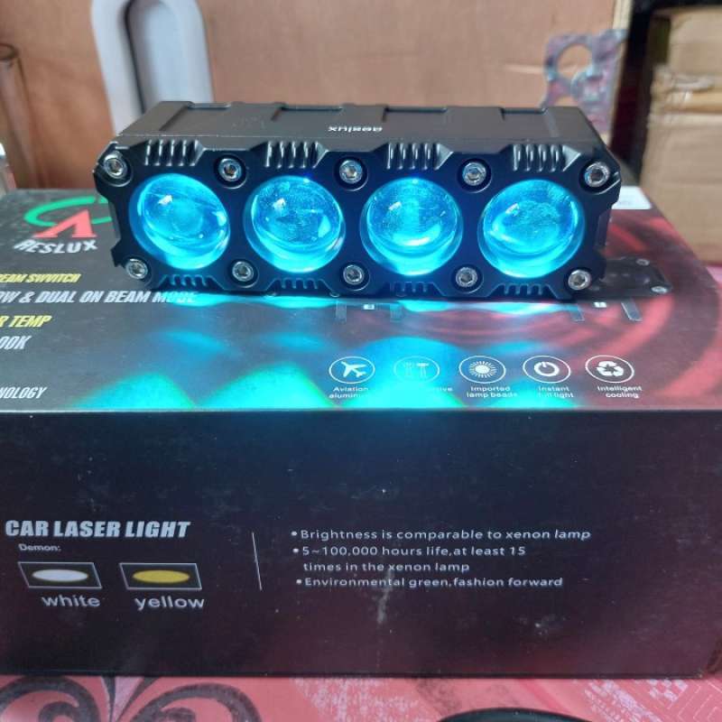 Promo Lampu Sorot Sql 4 Mata Aeslux Mini Proji Devil Eyes Red & Ice ...