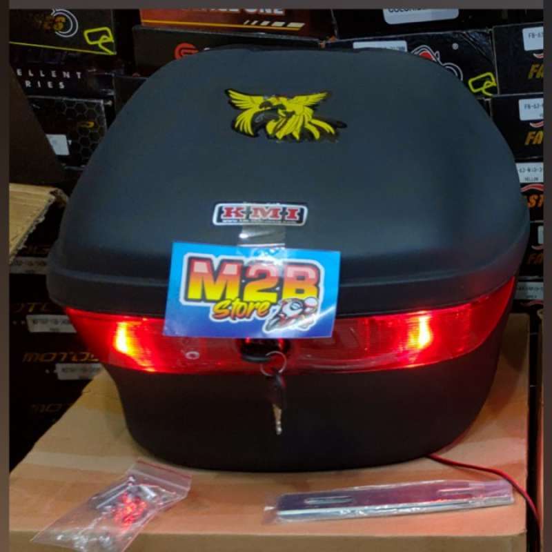 Promo Box Motor Kmi 301 Hitam Black From Korea Plus Lampu Stop - Hitam ...