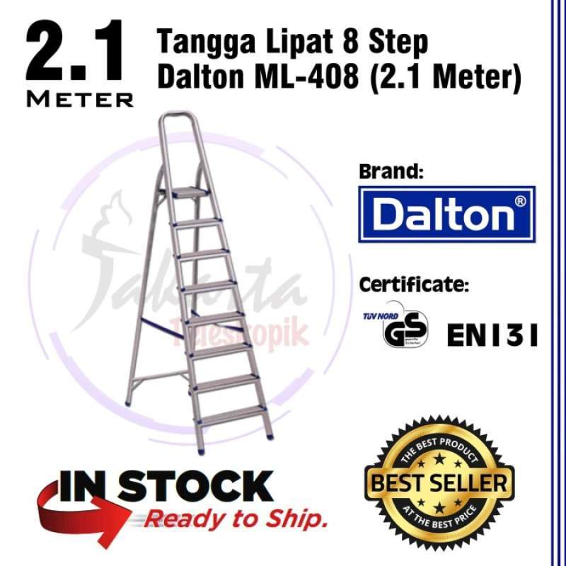 Promo Tangga Lipat 8 Step Dalton Ml-408 2.1 Meter Tangga Alumunium 2,1 M Diskon 9% Di Seller ...