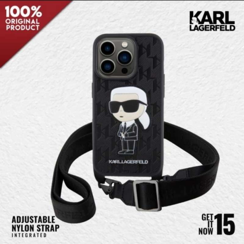 Jual Case iPhone 15 Pro & Pro Max Karl Lagerfeld Crossbody Mono Ikonik ...