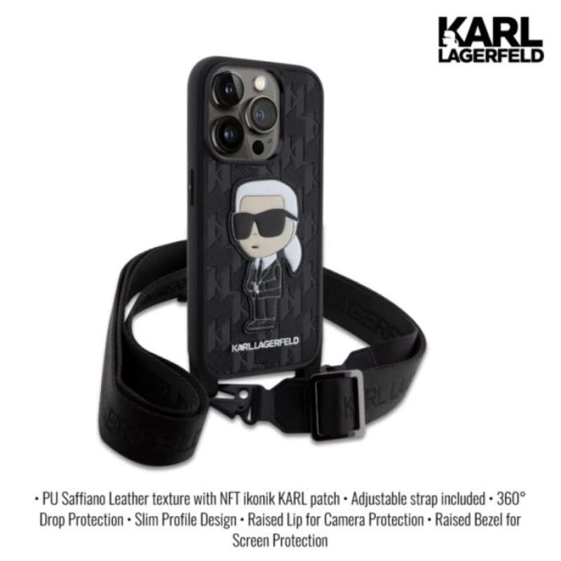 Jual Case iPhone 15 Pro & Pro Max Karl Lagerfeld Crossbody Mono Ikonik ...