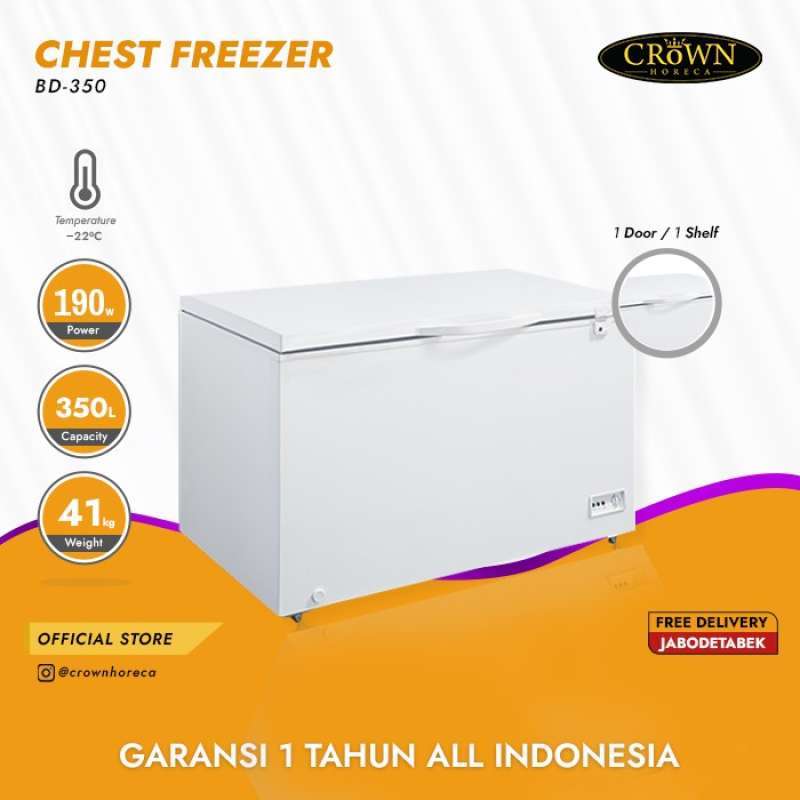 Promo Chest Freezer Bd-350 Mesin Pembeku Crown Horeca Baru Diskon 1% Di ...