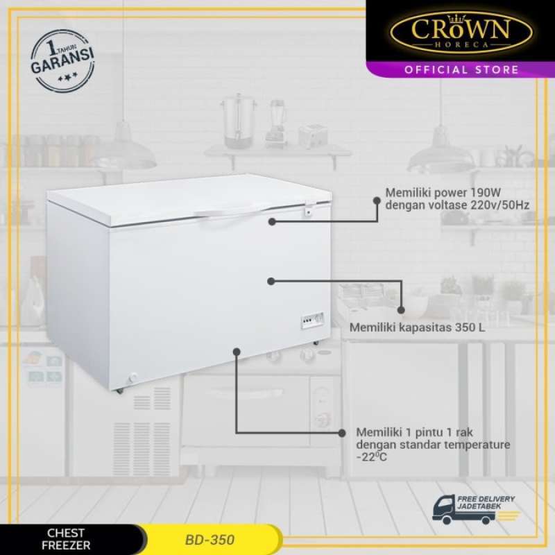 Promo Chest Freezer Bd-350 Mesin Pembeku Crown Horeca Baru Diskon 1% Di ...