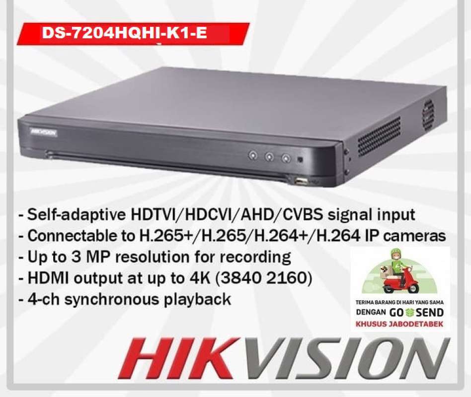 Jual Dvr Hikvision 4ch Ids-7204hqhi-m1/e Turbo Acusense Dvr Support 5mp ...