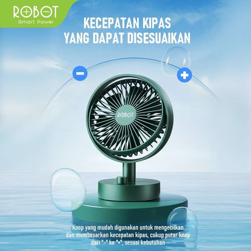 Jual Robot Rt-bf18 Kipas Meja Portabel Berputar Otomatis 4000mah Di ...