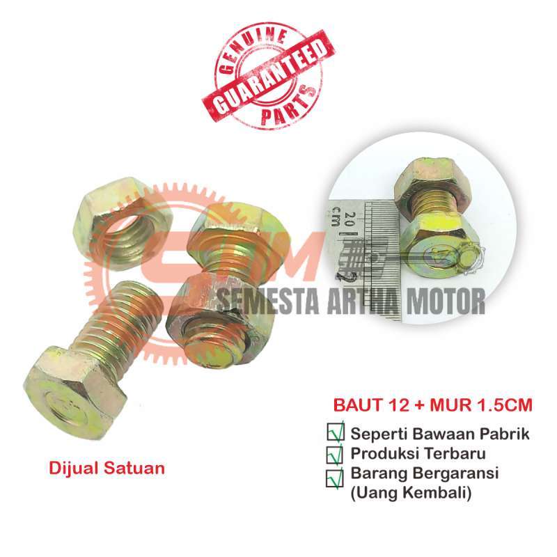 Jual Baut + Mur 12 Set 1,5cm Kuning Hex Kualitas Kuat Awet Universal Di ... Jual Baut + Mur 12 Set 1,5cm Kuning Hex Kualitas Kuat Awet Universal Di ...