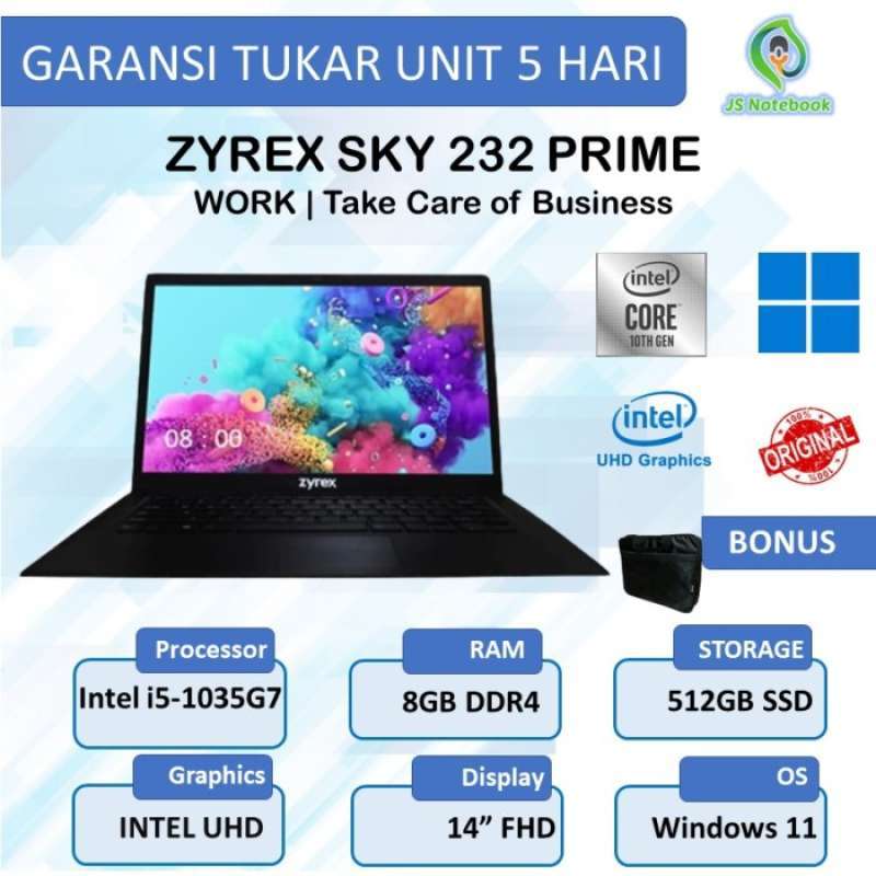 Promo Laptop Zyrex Sky 232 Prime Intel Core I5-1035g7 8gb 512ssd Win11 ...