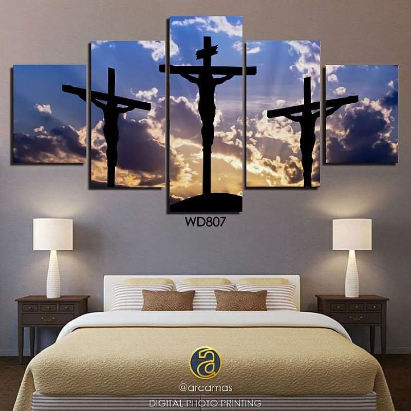 Promo Hiasan Dinding Rohani Kristen Katolik Poster Pajangan Salib Yesus ...