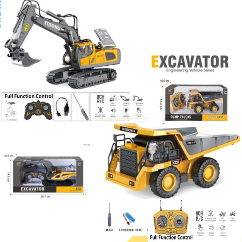 Promo Mainan Anak Sni Remote Control Excavator Rc Tracktor Dump Trucks ...