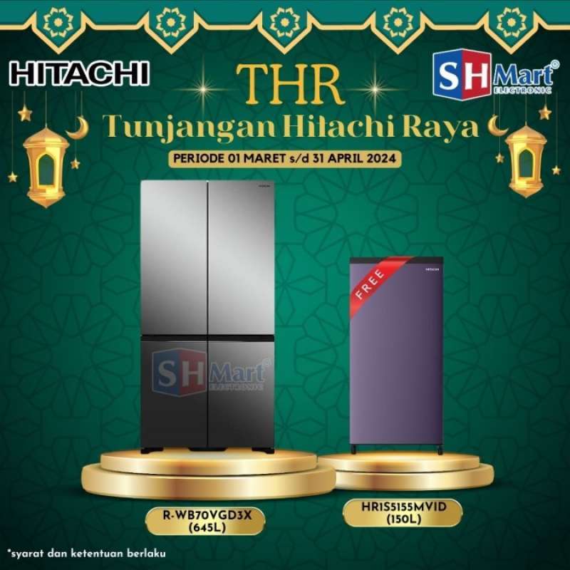 Jual Kulkas Hitachi 4 Pintu 645 Liter Mirror Rwb70vgd3x Dual Fan ...