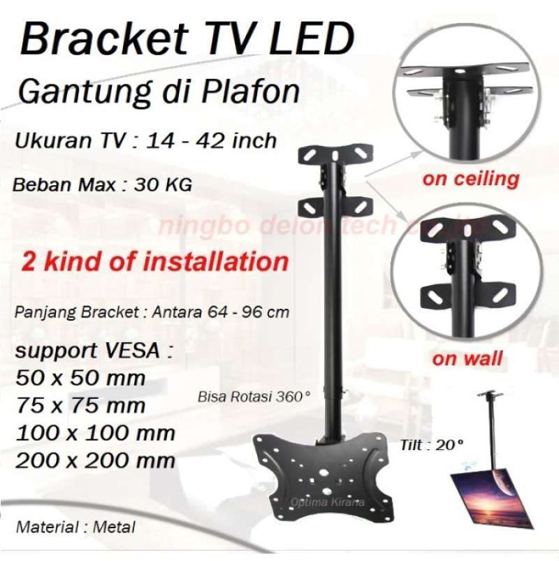 Promo Bracket Tv 43 42 32 27 24 Led Wall Ceiling Gantung Plafon Atur ...