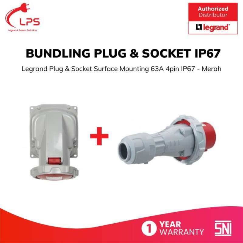 Promo Legrand Plug & Socket Surface Mounting 63a 4pin Ip67 - Merah ...