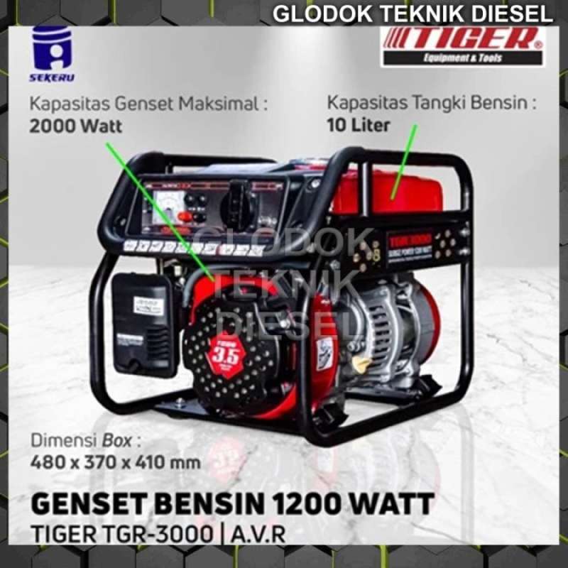 Promo Genset Generator Listrik 1200 Watt Bensin Portable 1000 Watt Terbaik Diskon 16% Di Seller ...