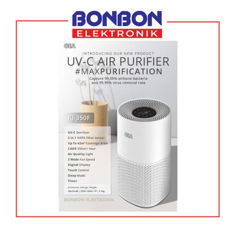 Promo Gea Air Purifier + Uv-c Kj-350f / Kj350f Coverage Area 42m Diskon ...