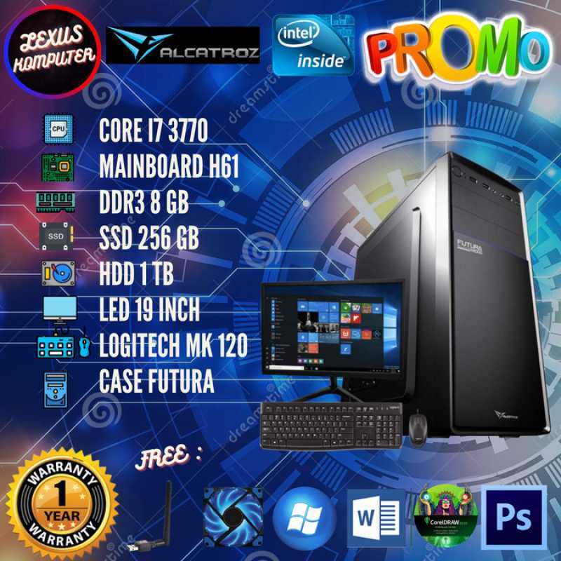 Promo Pc Komputer Rakitan Admin Office Core I7 3770 Paket Led 19 Inch ...