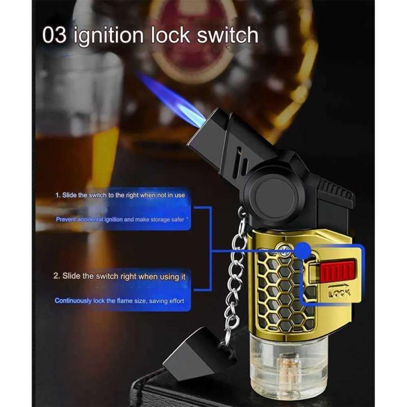 Jual Torch Butane Gas Lighter Blue Flame Windproof Adjustable F151 ...