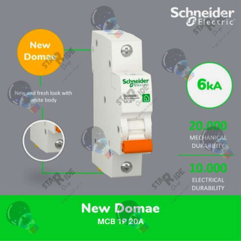 Promo Mcb Schneider Domae C 20 A Amp Amper Ampere 1 Phase P 1phase 1p Diskon 50% Di Seller ...