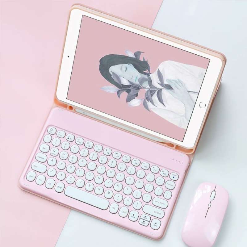 Promo Huawei Matepad Se 10.4 Keyboard Bluetooth Case Magnet Mouse Bulat ...