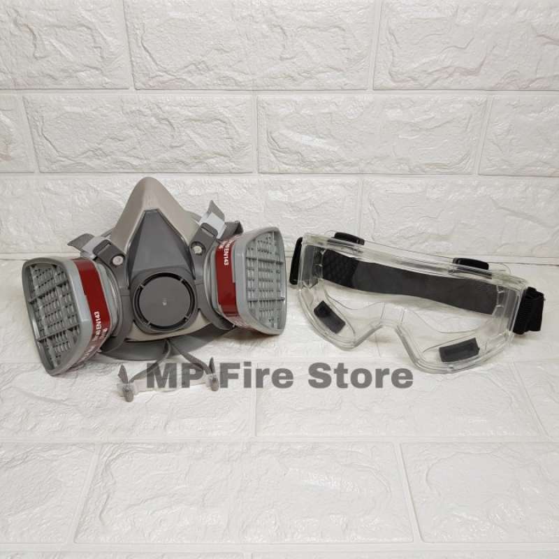 Promo Full Face Mask Gas Respirator Masker 6200 Double Filter Pemadam ...