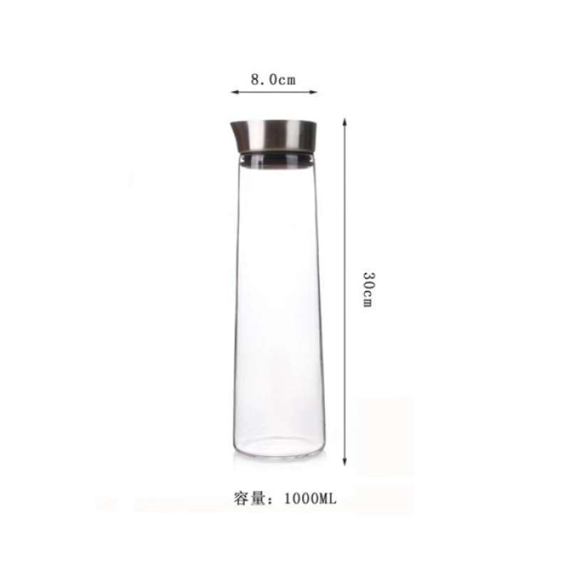 Promo Botol Air Jus Sirup Kulkas Pitcher Teko Kaca Borosilikat Tahan ...