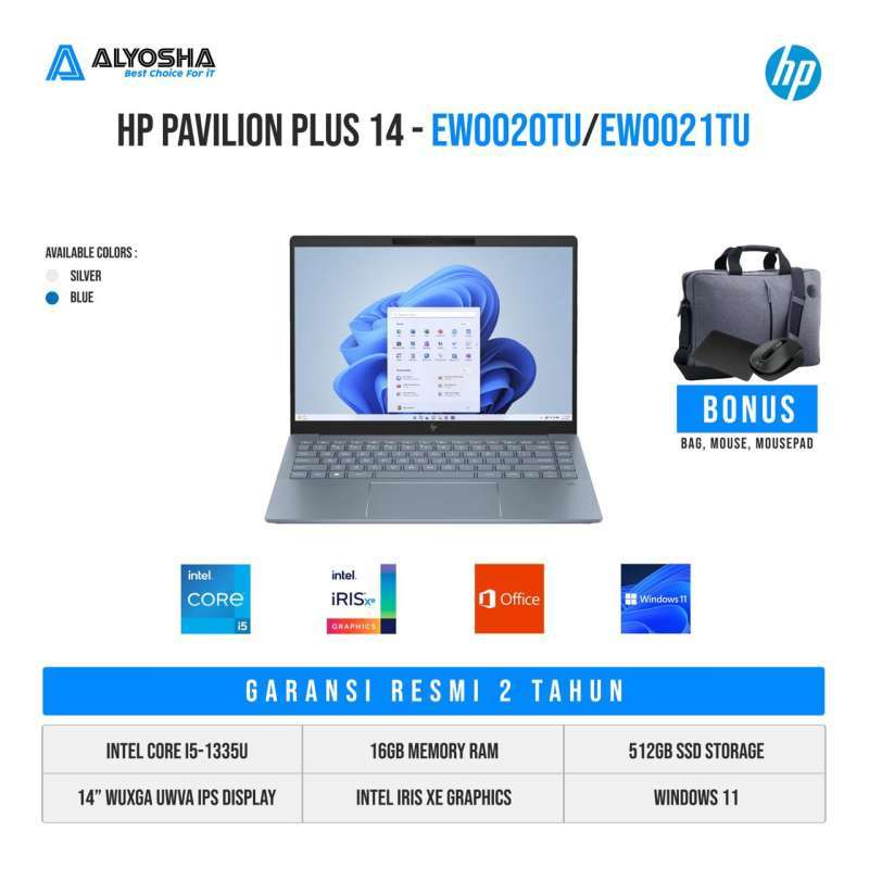 Jual Hp Pavilion Plus 14 Core I5 1335u 16gb Ssd 512gb Irisxe 14 W11+ohs Di Seller Alyosha ...