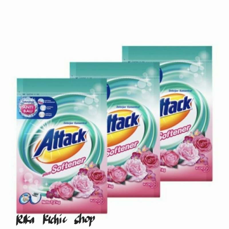 Promo Attack Plus Softener Deterjen Konsentrat Anti Bau 1200 Gr Paket 3 ...