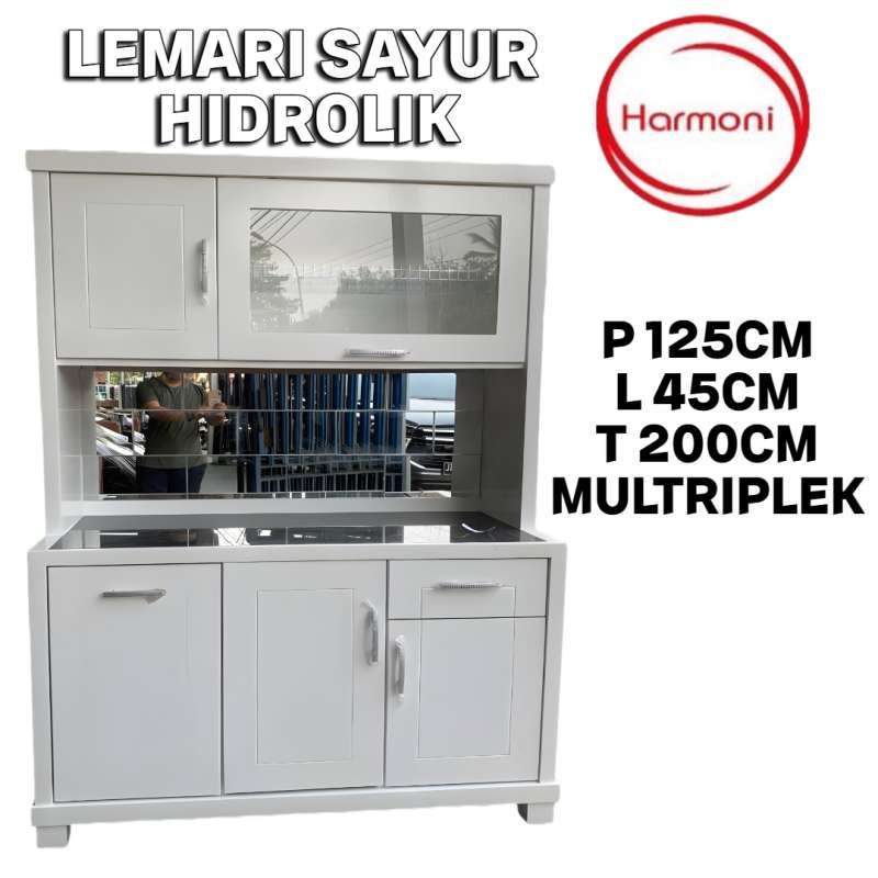 Promo Lemari Sayur Kayu 3 Pintu Hidrolik Lemari Piring 3 Pintu Kayu Rak ...