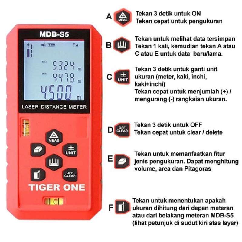 Promo Laser Distance Meter, Meteran Digital Mdb-s5, Alat Ukur Jarak ...