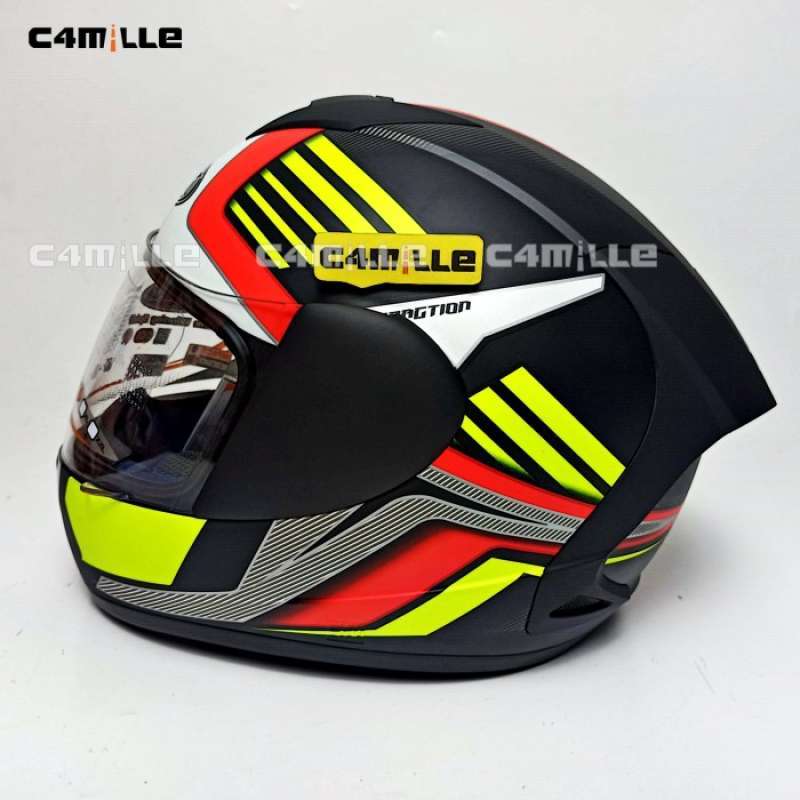 Promo Helm Cl Max Ltd #3 Matt Black Red Yellow Full Face Diskon 11% Di ...
