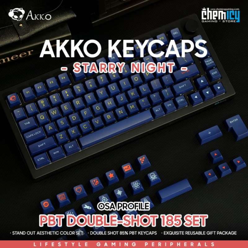 Promo Akko Starry Night Pbt Double Shot Keycaps 185 Set Osa Profile ...
