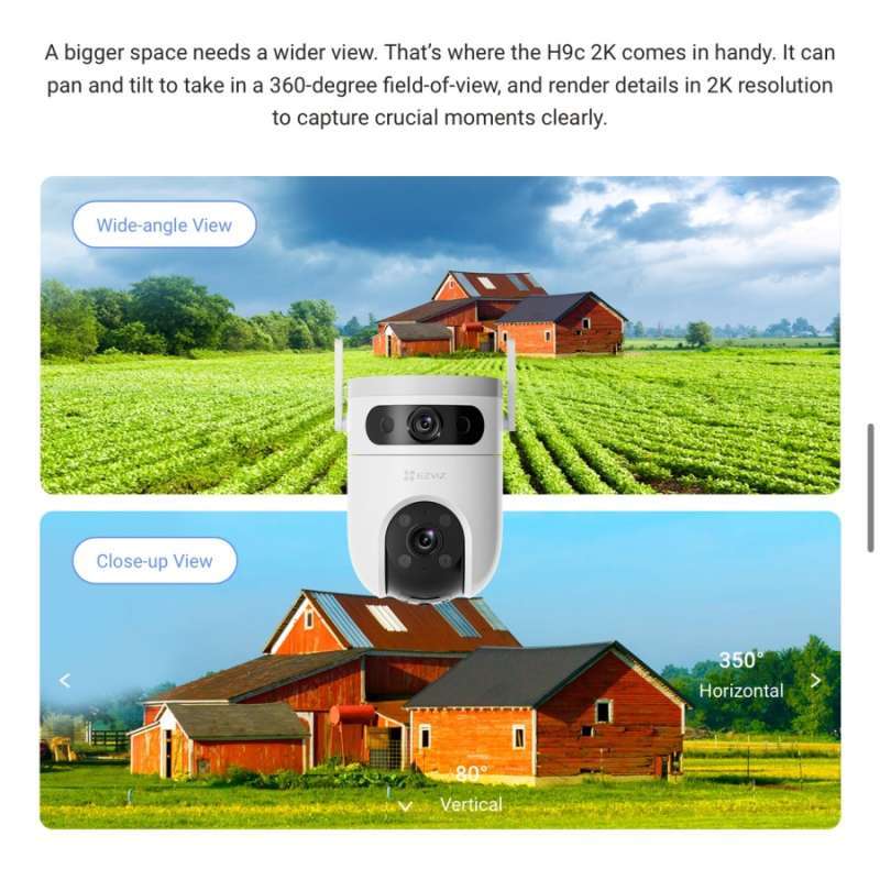 Jual Ezviz H9c 6mp 3mp & 3mp Dual Lens Ip Camera Outdoor Kamera Wifi ...