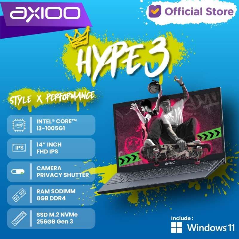 Promo Axioo Mybook Hype 3 Intel Core I3 1005g1/8gb/256gb/fhd Ips -windows 11 Diskon 33% Di ...